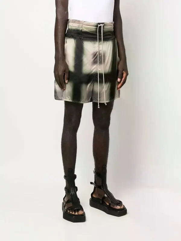 Rick Owens Geometric-print Drawstring Shorts