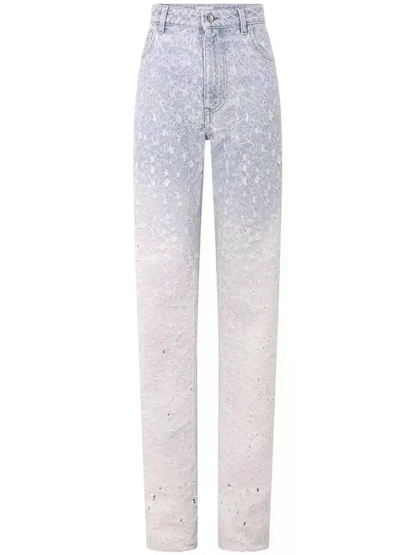 Rabanne Distressed Ombré Straight-leg Jeans