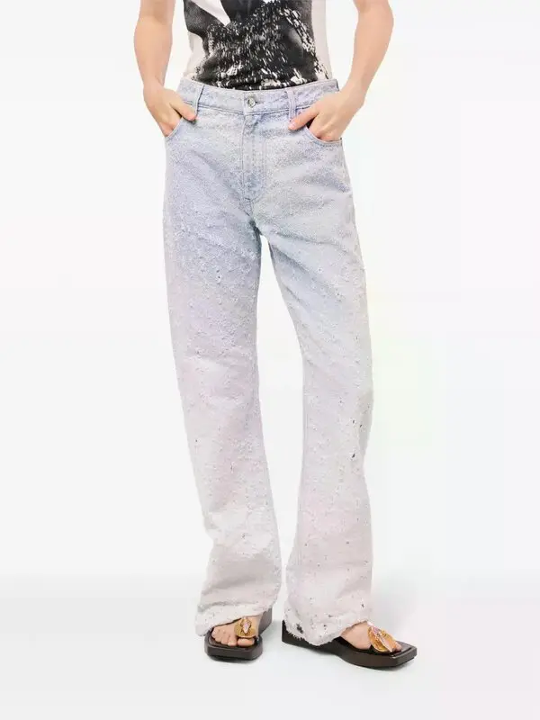 Rabanne Distressed Ombré Straight-leg Jeans