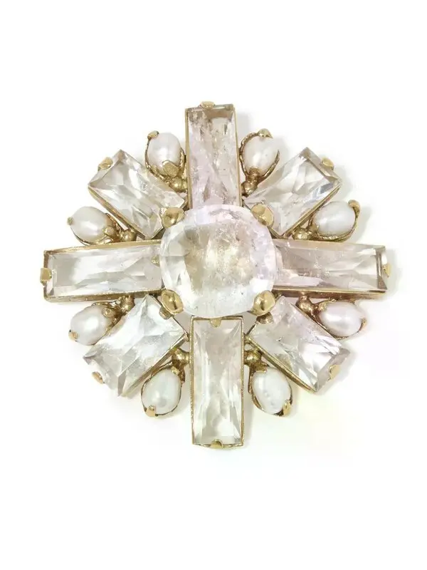 GOOSSENS Stones Pearls Brooch - Gold