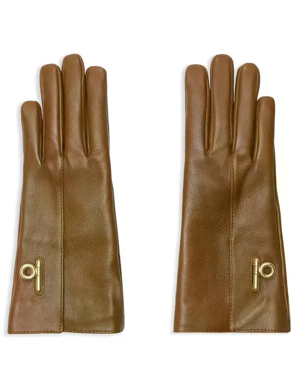 Burberry Leather Gloves - Brown