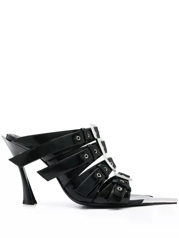 MUGLER 90mm Fang Buckled Leather Sandals