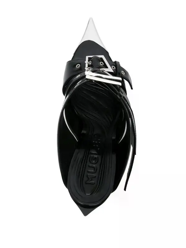 MUGLER 90mm Fang Buckled Leather Sandals