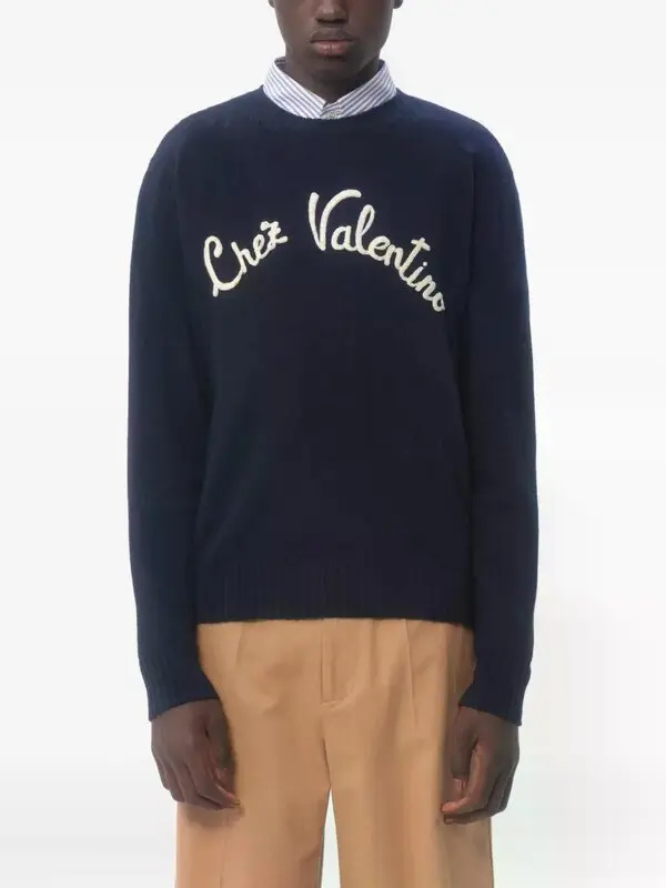 Valentino Garavani Chez Embroidered Virgin Wool Sweater