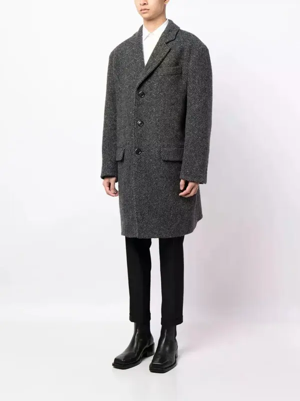 Moschino Slogan-print Wool Pea Coat