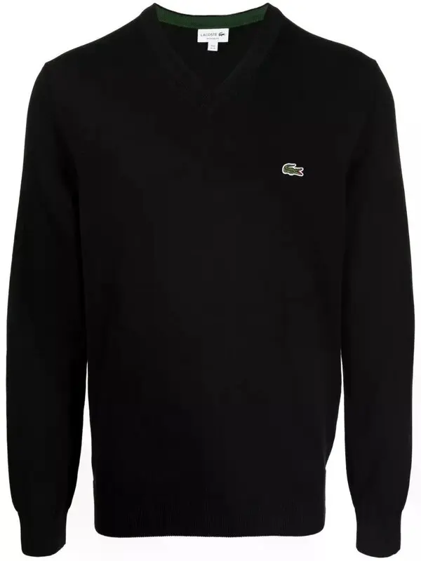 Lacoste Logo-embroidered Fine-ribbed Jumper
