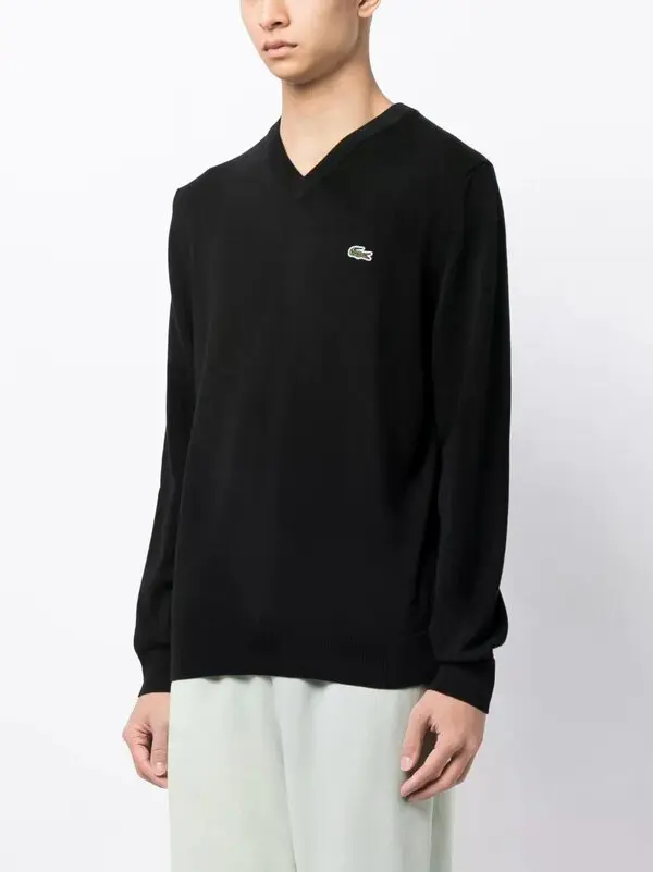 Lacoste Logo-embroidered Fine-ribbed Jumper