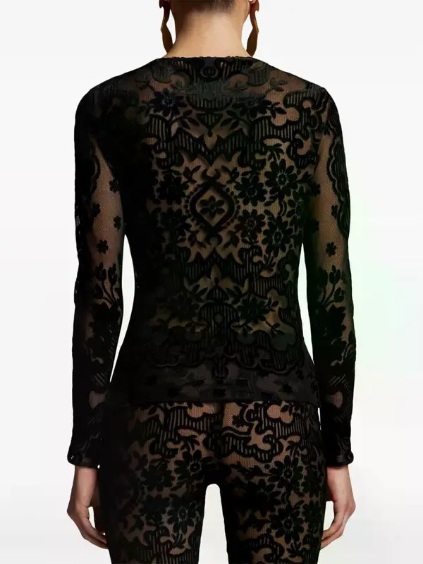 Etro Tulle And Jacquard Velvet Top