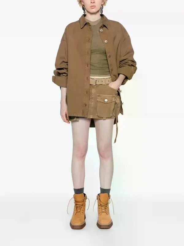 Attico Fay Denim Cargo Miniskirt