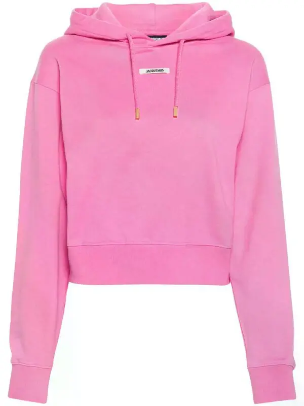 Jacquemus Le Hoodie Gros Grain Cotton Top - Pink