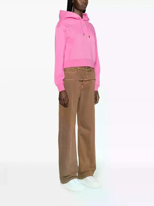 Jacquemus Le Hoodie Gros Grain Cotton Top - Pink