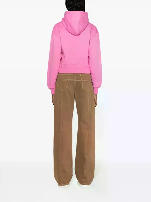 Jacquemus Le Hoodie Gros Grain Cotton Top - Pink