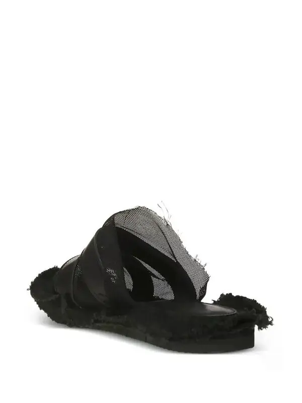 Yohji Yamamoto Frayed Layered Sandals