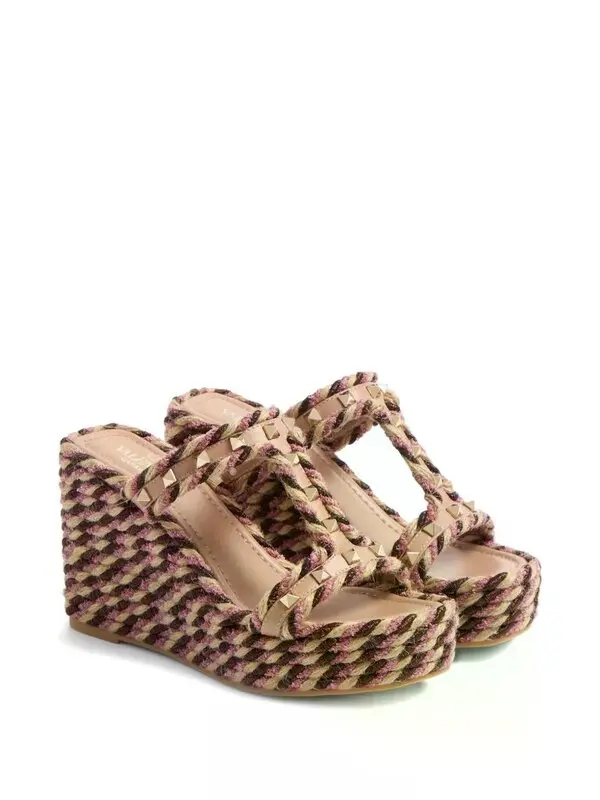 Valentino Garavani 90mm Rockstud Wedge Sandals