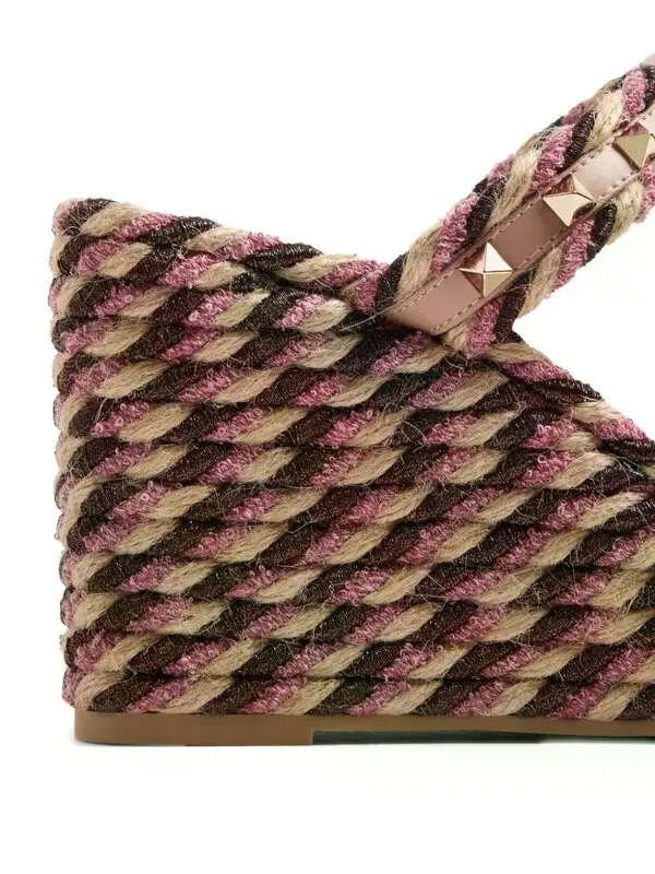 Valentino Garavani 90mm Rockstud Wedge Sandals