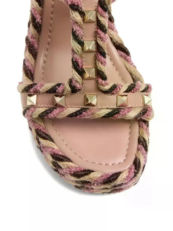 Valentino Garavani 90mm Rockstud Wedge Sandals