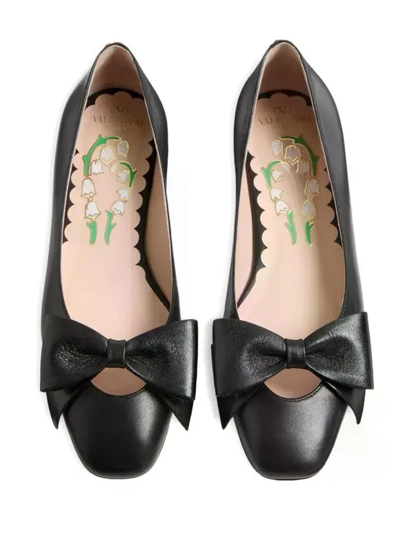 Valentino Garavani Bow Detail Ballet Flats - Black