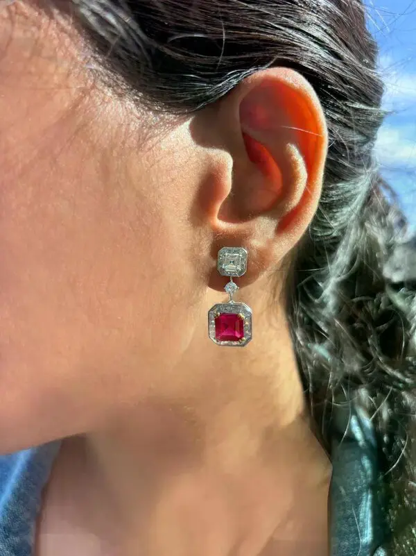 JUWELINA PARIS Carnival Ruby Drop Earrings