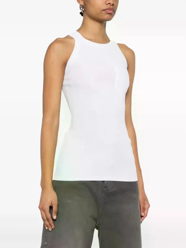 Sportmax Ribbed Sleeveless Crewneck Tank Top With Chest Pocket