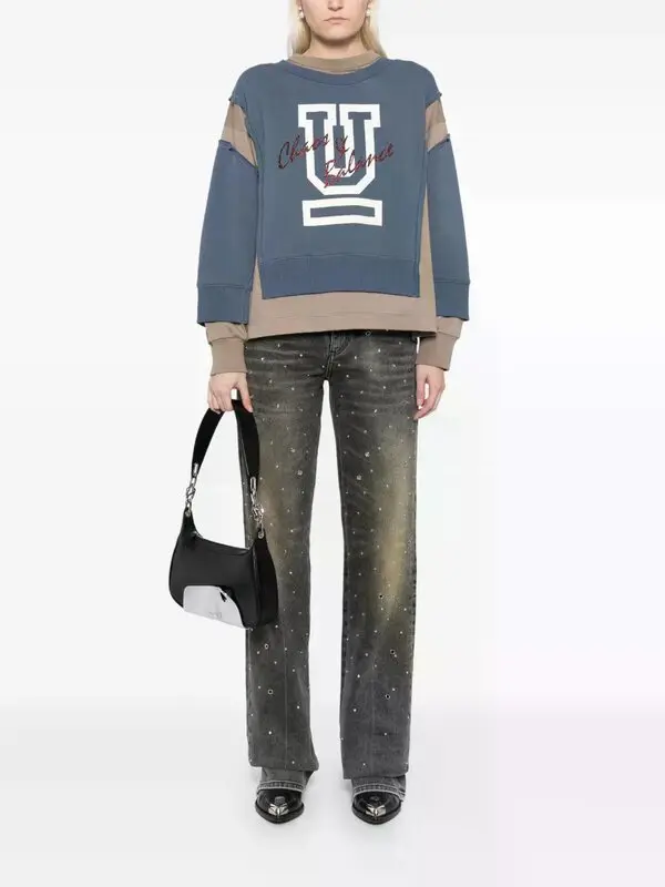 Undercover Panelled Cotton Sweatshirt - Blue