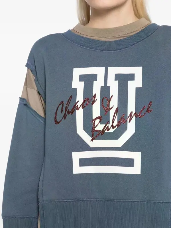 Undercover Panelled Cotton Sweatshirt - Blue