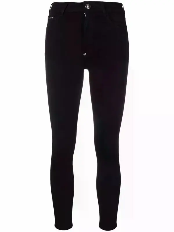 Philipp Plein Logo Appliqué Skinny Jeans - Black