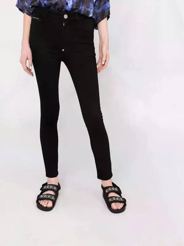 Philipp Plein Logo Appliqué Skinny Jeans - Black