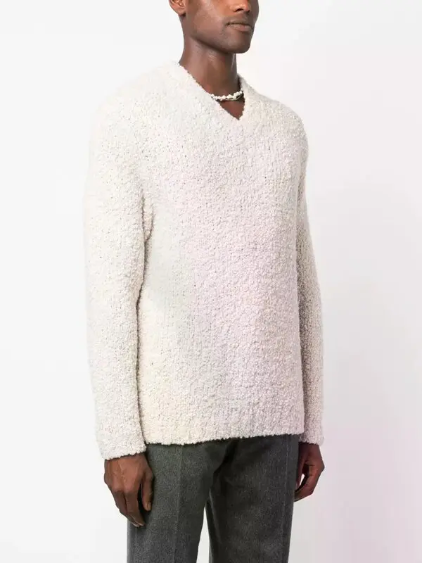 SUNFLOWER Brushed-effect V-neck Jumper