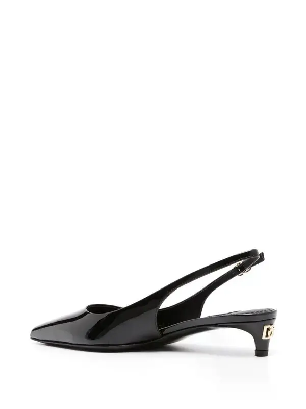 Dolce & Gabbana 40mm Patent Slingback Pumps - Black