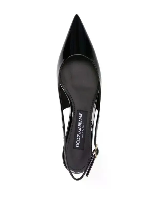 Dolce & Gabbana 40mm Patent Slingback Pumps - Black