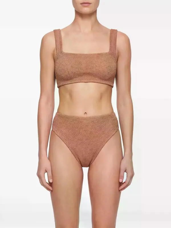 Hunza G Xandra Crinkle-effect Bikini - Neutrals