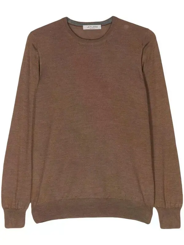 FILERIA Fine-knit Brushed Jumper - Brown