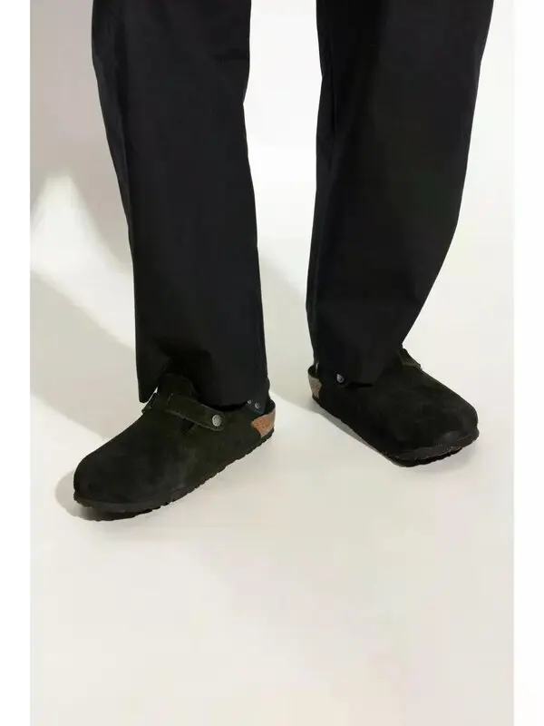 BIRKENSTOCK Tokio Suede And Shearling Slippers - Black