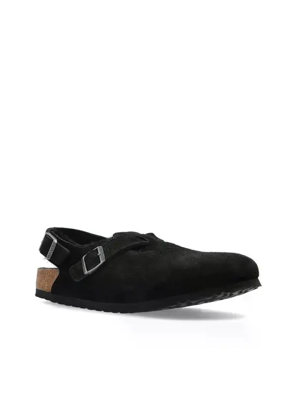 BIRKENSTOCK Tokio Suede And Shearling Slippers - Black