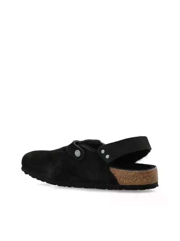 BIRKENSTOCK Tokio Suede And Shearling Slippers - Black