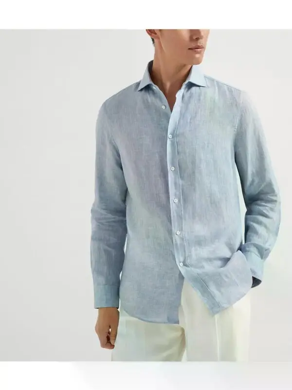 Brunello Cucinelli Linen Shirt - Blue