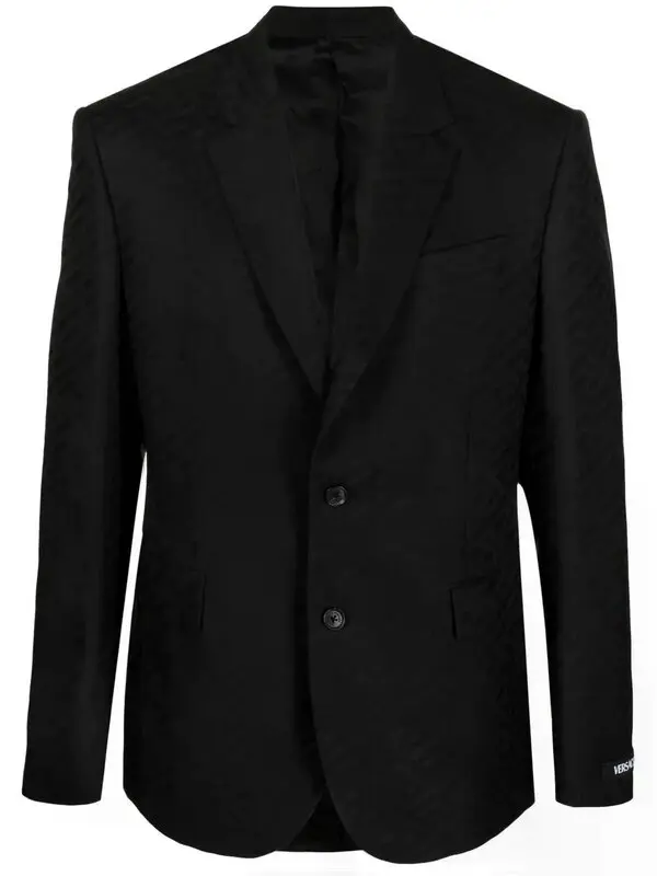 Versace La Greca Single-breasted Wool Blazer