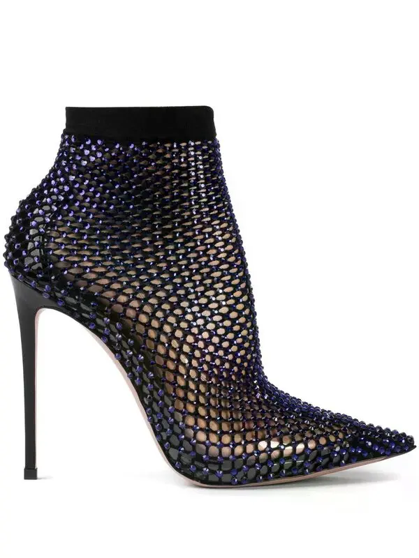 LE SILLA Gilda 120mm Mesh Ankle Boots - Blue