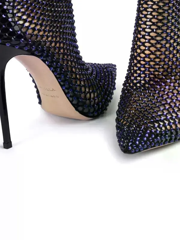 LE SILLA Gilda 120mm Mesh Ankle Boots - Blue