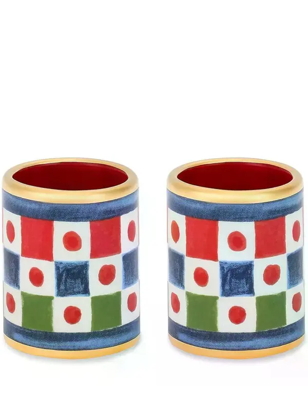 Dolce & Gabbana Large Porcelain Napkin Rings - Red