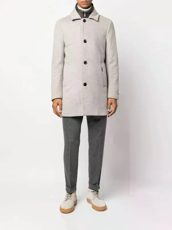 MOORER Quilted Single-breasted Coat
