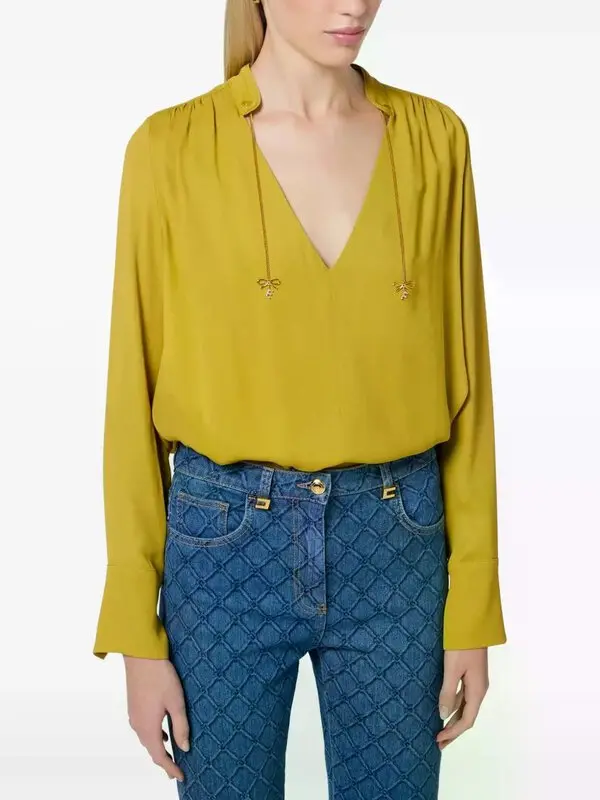 Elisabetta Franchi Logo-charm Georgette Blouse