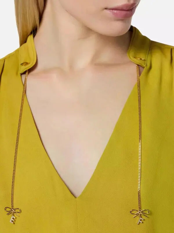 Elisabetta Franchi Logo-charm Georgette Blouse