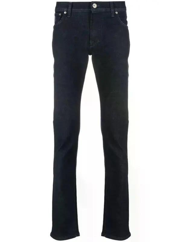 Corneliani Logo-appliqué Straight-leg Jeans - Blue