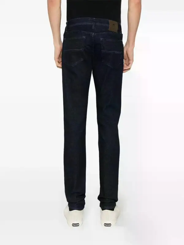 Corneliani Logo-appliqué Straight-leg Jeans - Blue