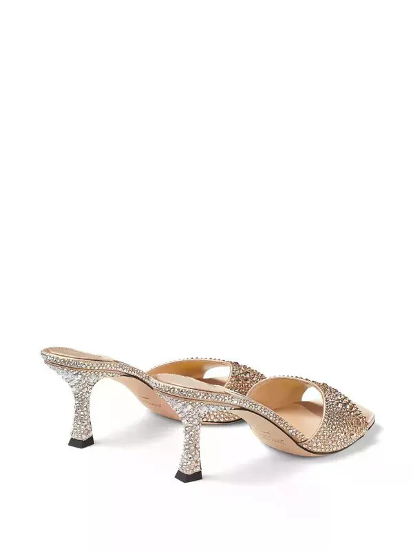 JIMMY CHOO Skye 70 Embellished Satin Sandals - Gold
