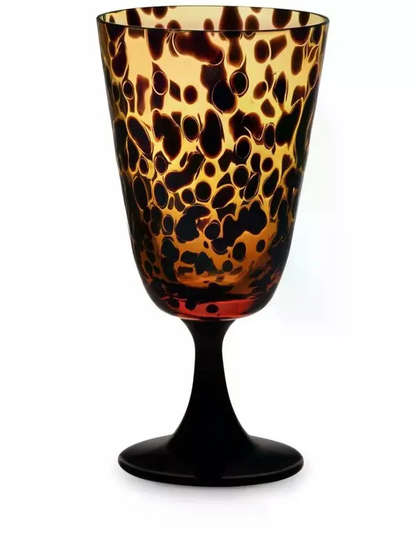 Dolce & Gabbana Spotted Hand-blown Murano Wine Glass - Black