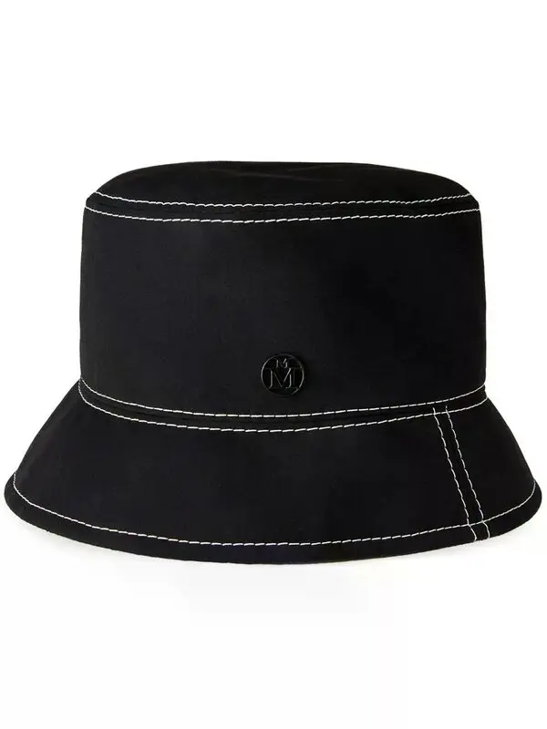 MAISON MICHEL Axel Contrast-stitching Bucket Hat - Black