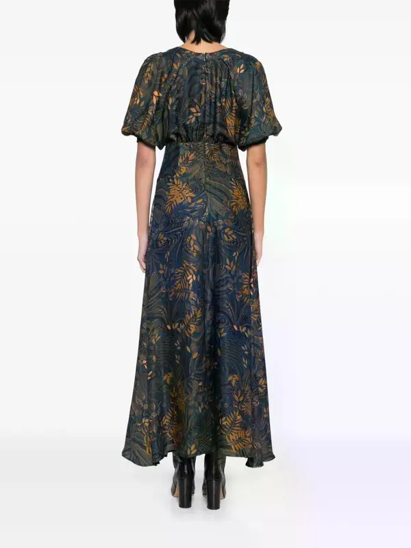 Farm Rio Dotted Forest Teal Maxi Dress