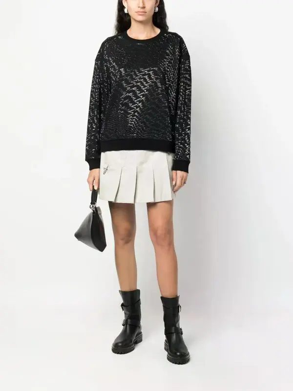 Pinko Crystal-embellished Crew-neck Sweatshirt